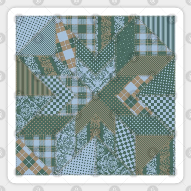 Calm Quilt Block - Patchwork - Sticker | TeePublic